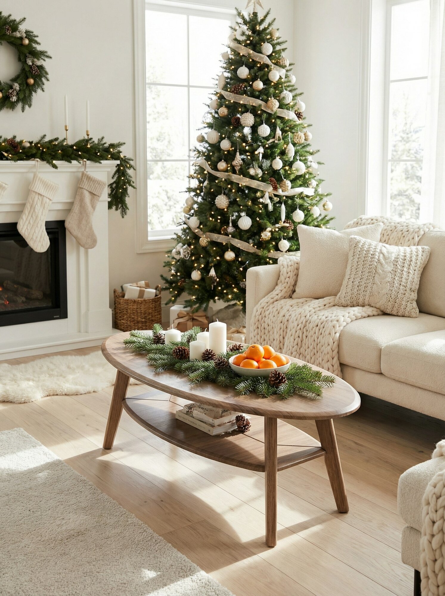 Стол журнальный Мебелик Серфинг с полкой, цвет грецкий орех/акация