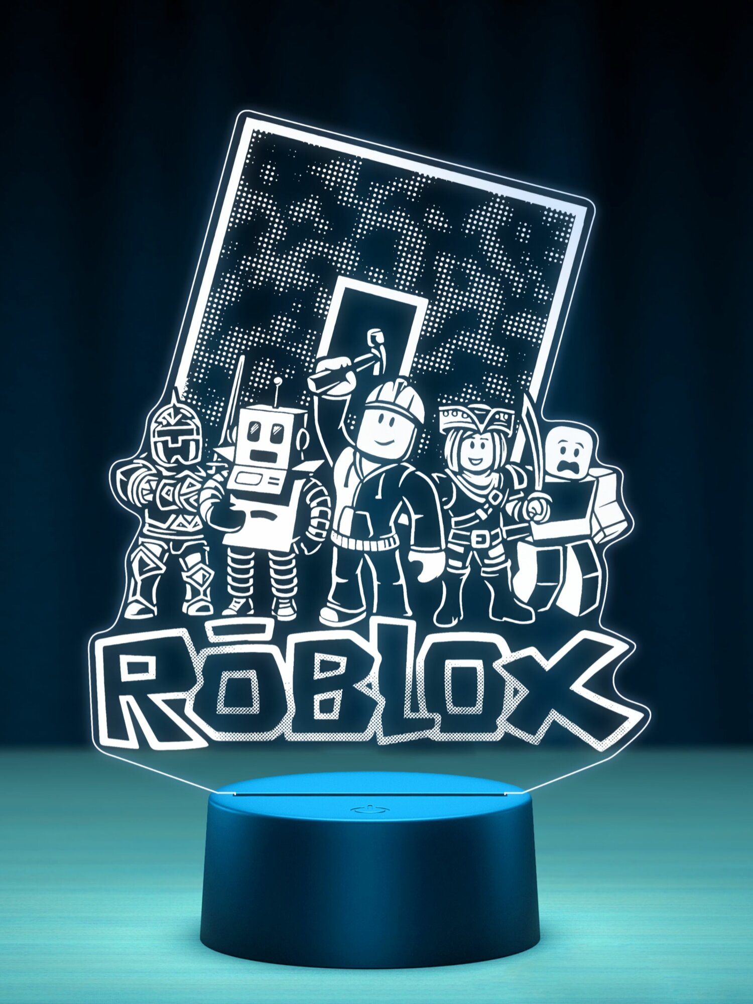 Ночник Игра Роблокс - Roblox. Подарок геймеру — декор для игровой комнаты с символикой популярных игр, узнаваемыми персонажами и атмосферой киберспорта. — фото 1