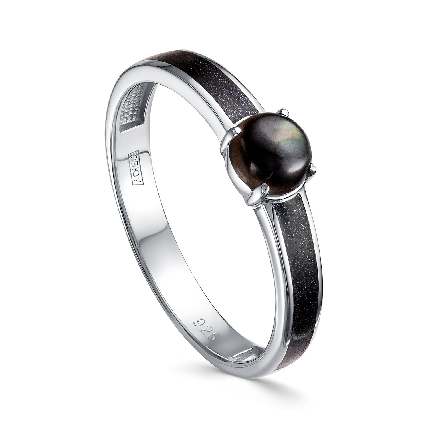 Кольцо, серебро, 925 проба, перламутр