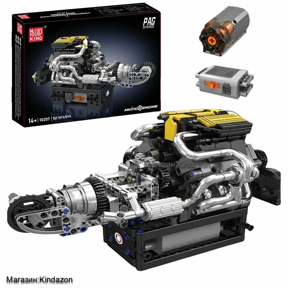 Конструктор Двигатель V8(761 деталей), игрушка Автомобильные двигатели, Рекомендуемый подарок