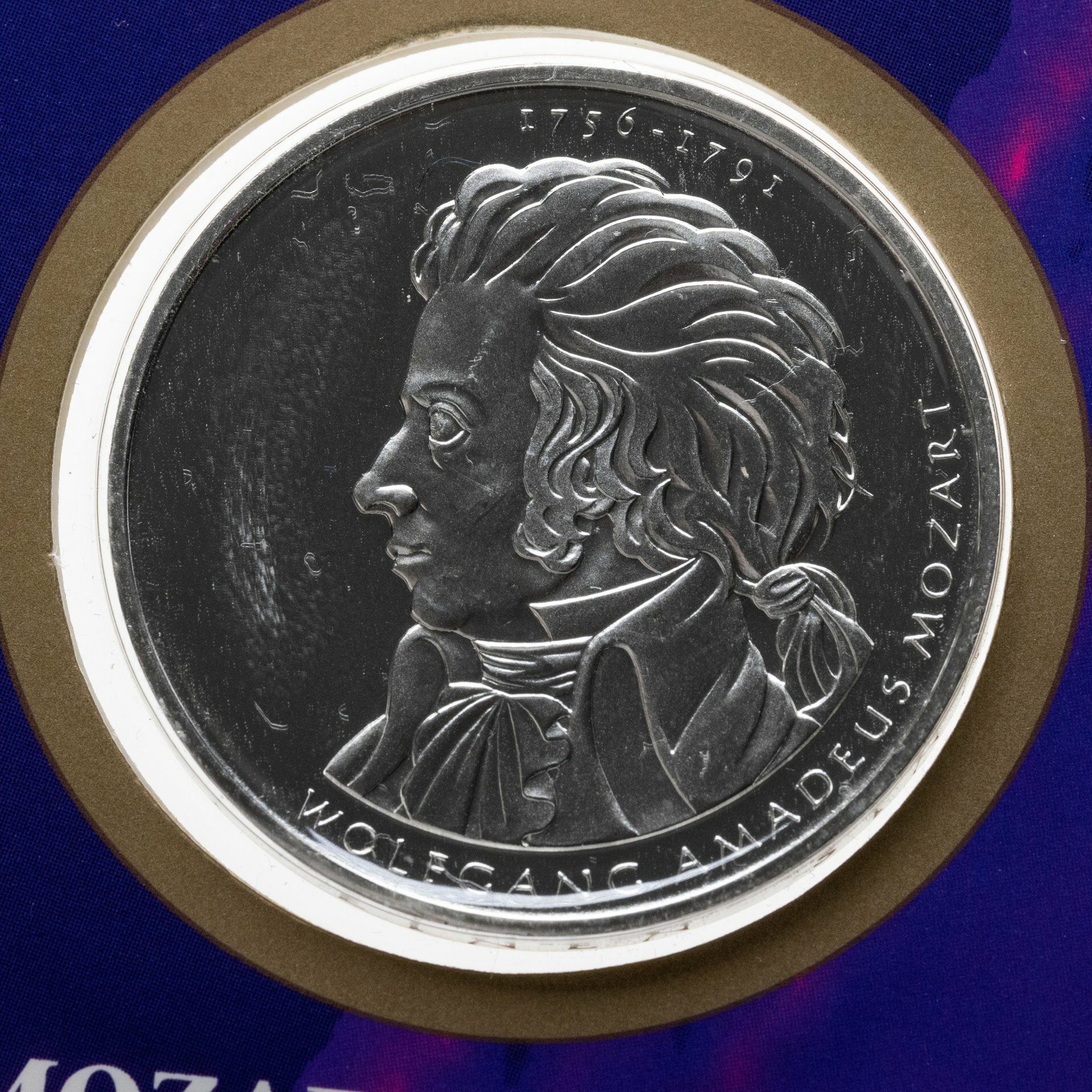 Германия 10 евро 2006 "250 лет со дня рождения Вольфганга Моцарта" в блистере с марками, Серебро 925, в сохранности UNC