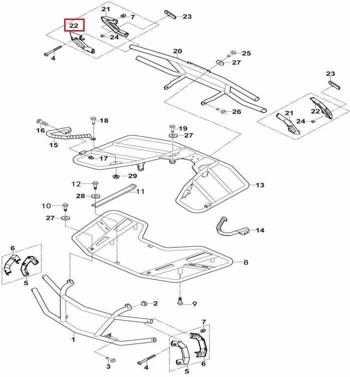 P208001821050000 Ромбовидная пластина, часть заднего бампера Hisun