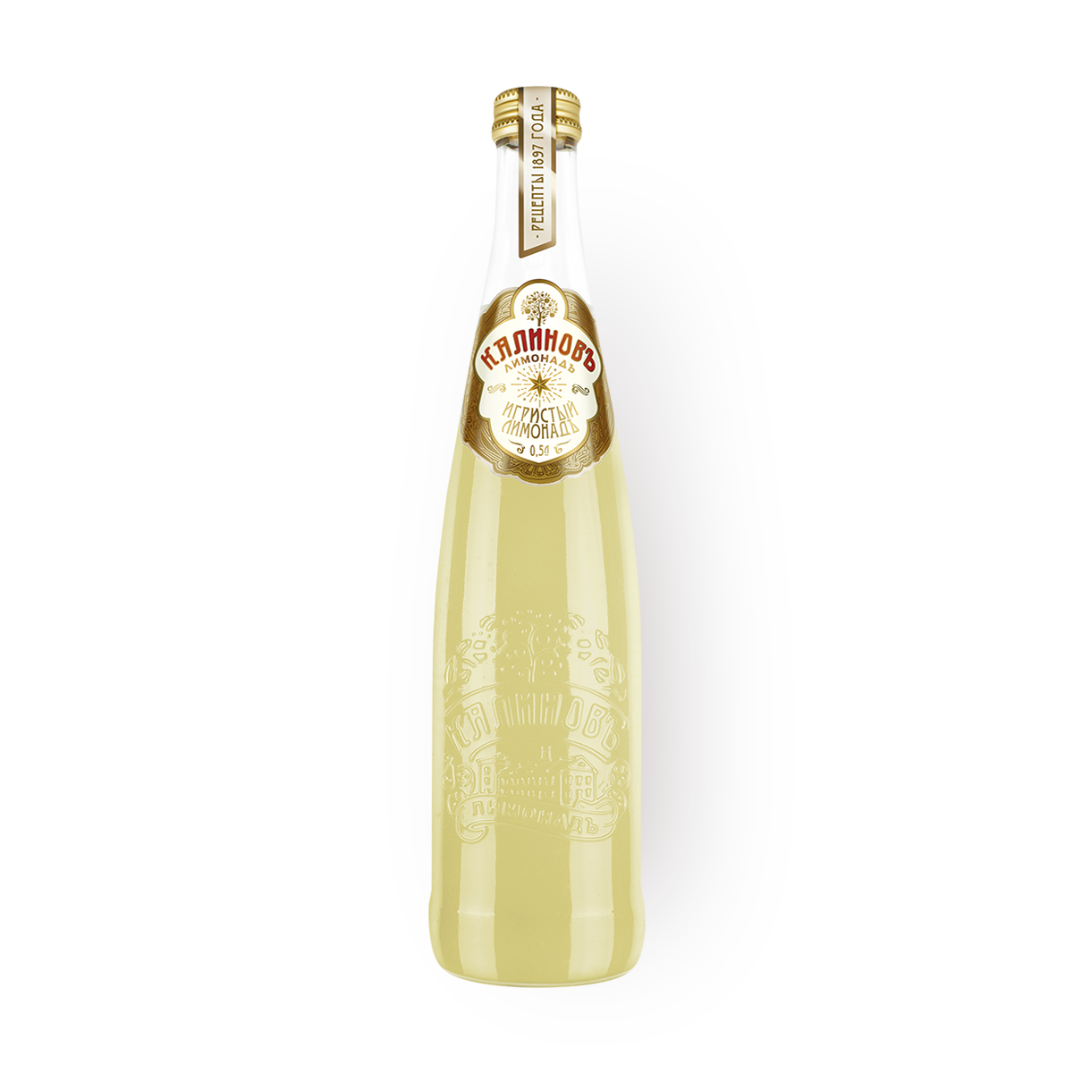 Игристый напиток Калиновъ "Лимонад", газированный, стеклянная бутылка, 0,5 л