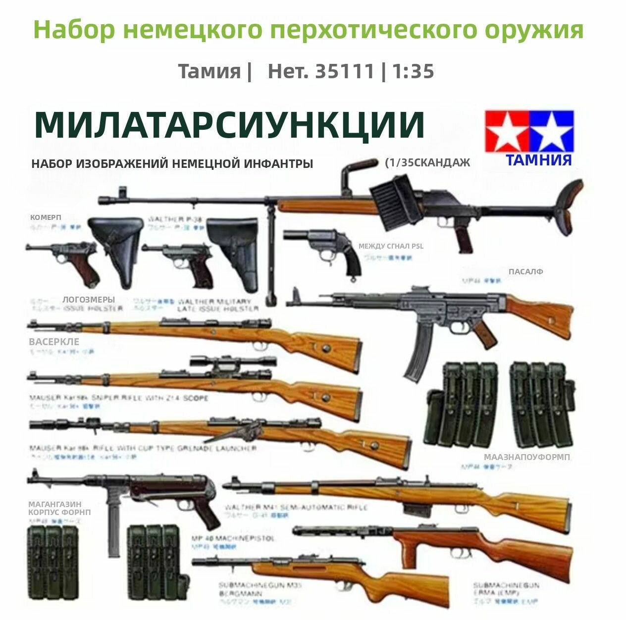 Сборная модель 1/35, пластиковый набор вооружения немецкой пехоты времен Второй мировой войны, миниатюры для диорам и коллекции оружие, аксессуары и детали для моделизма