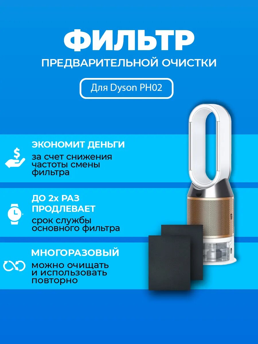 Фильтр для очистителя воздуха Dyson PH02 + 970341-01 2 шт многоразовый