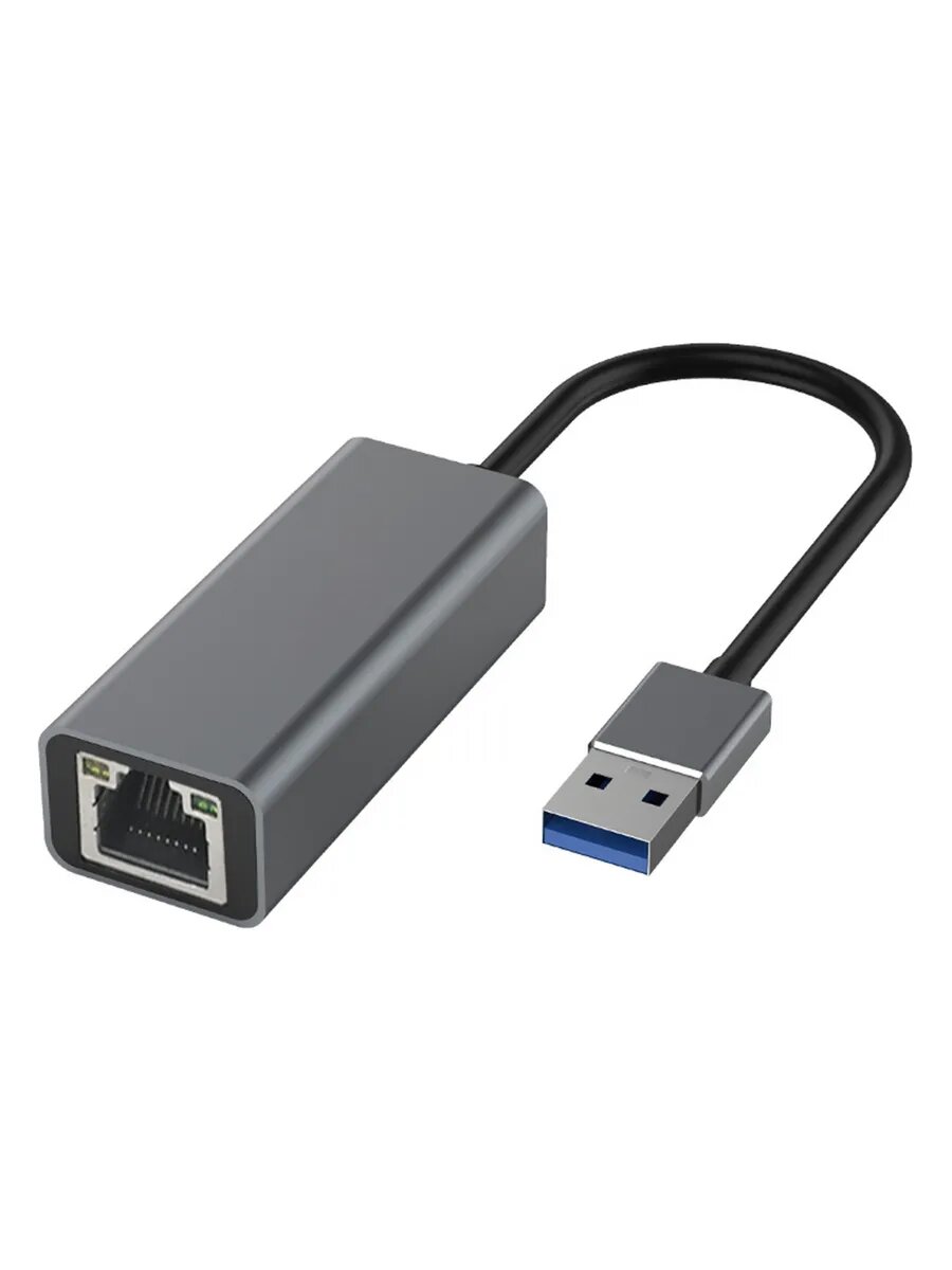 Адаптер Type-C to RJ45 Ethernet 10/100/1000 Мбит/с, серый
