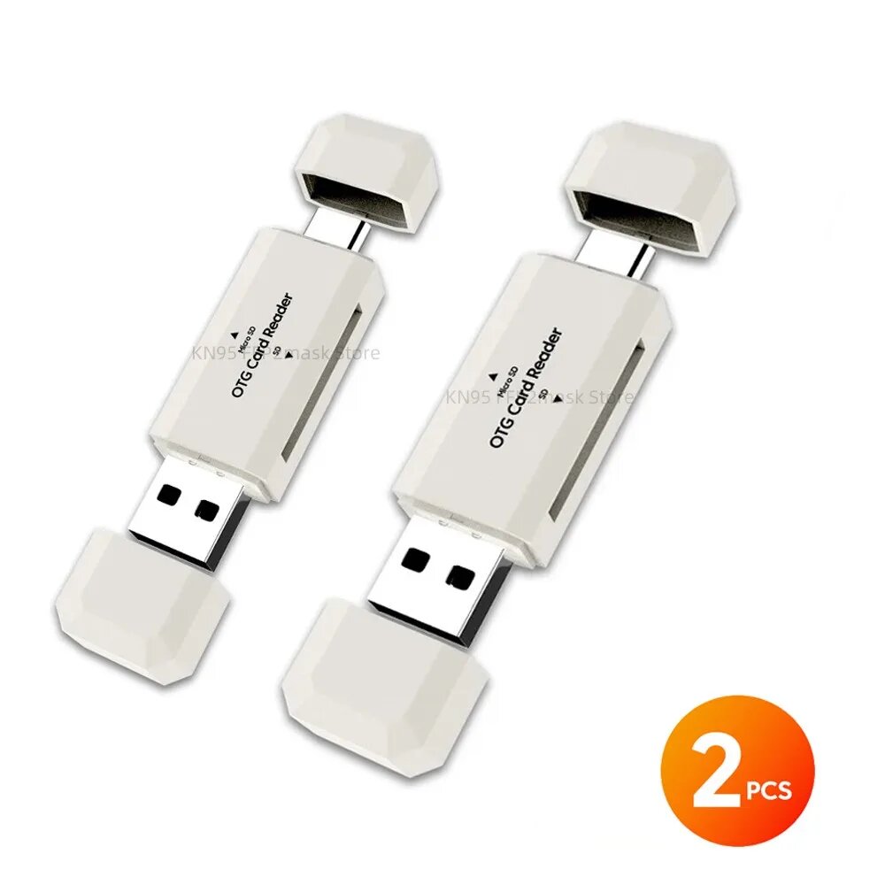 2шт. USB Type-C SD/TF Card Reader Белый