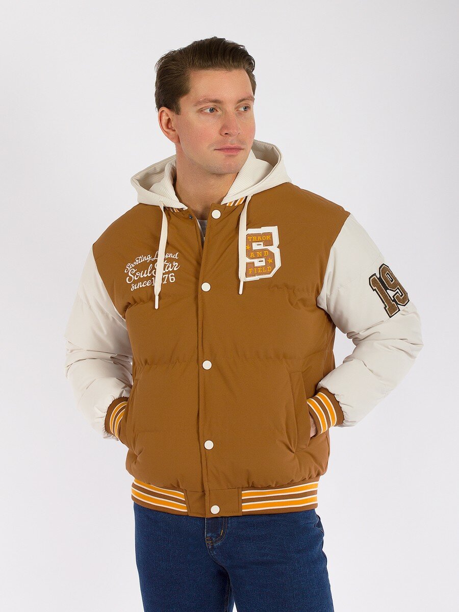 Куртка бомбер с кулиской и капюшоном