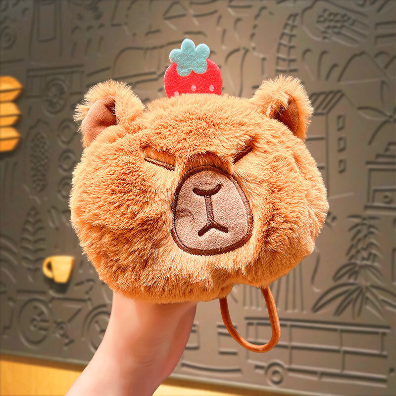 Креативный брелок-игрушка Kapi Bala со светящимися элементами для снятия стресса, подвеска для сумки, аксессуар для автомобиля, небольшой подарок, плюшевый кошелек для монет Kapi Bala в виде клубничной головы.