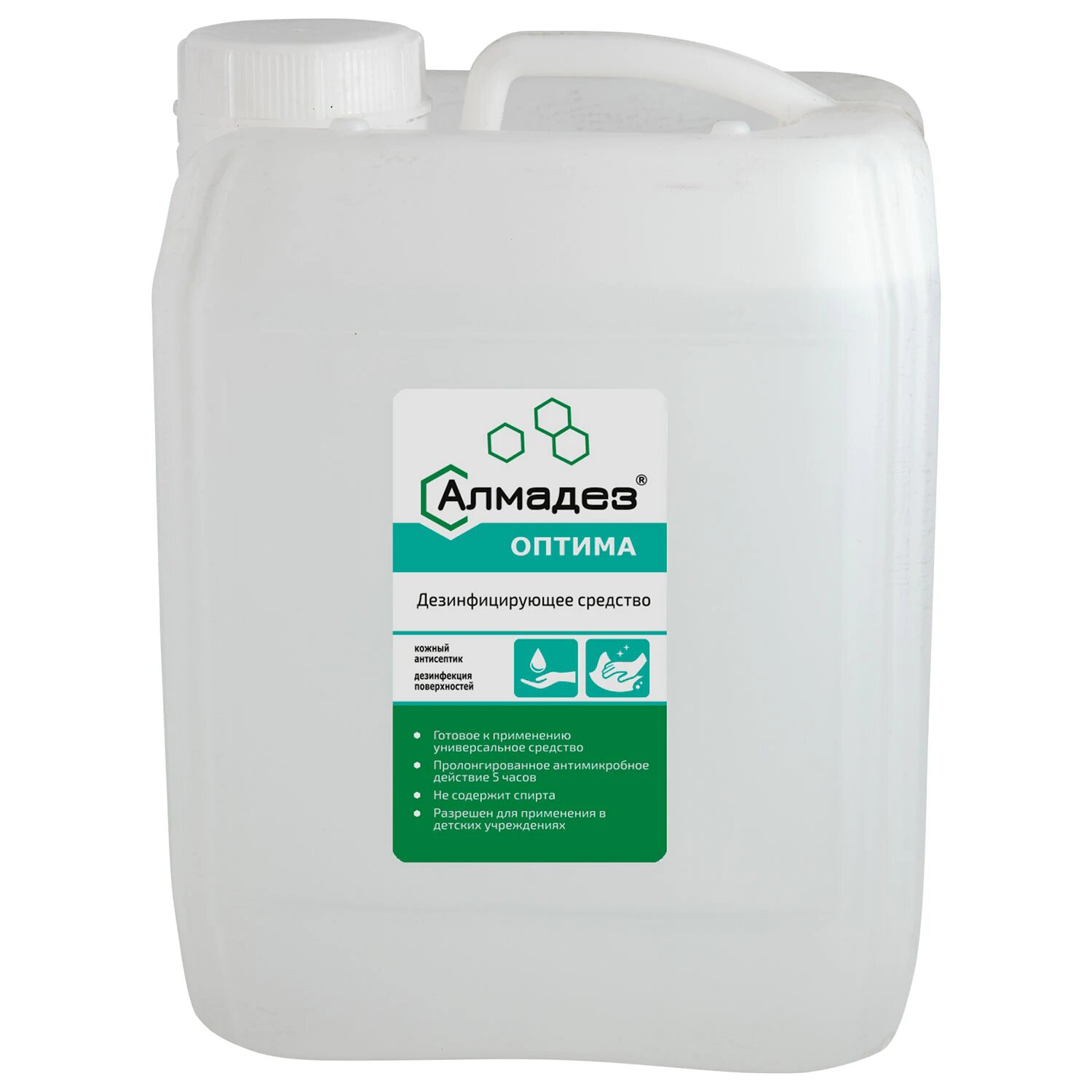 Антисептик для рук и поверхностей бесспиртовой 5 л, алмадез-оптима, дезинфицирующий, жидкость