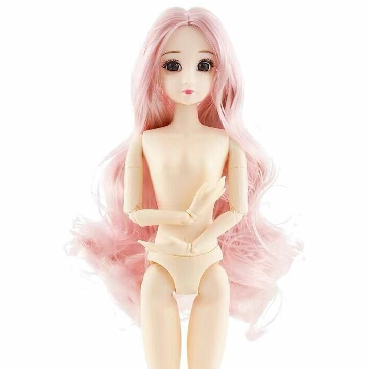 Красивая голова для куклы с черными глазами для куклы 11,5"