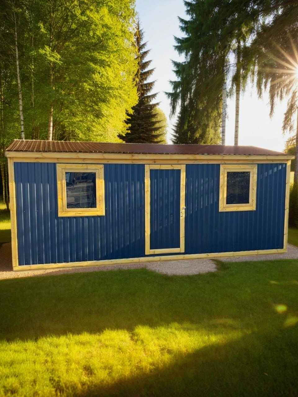 Бытовка утеплённая хозблок 6×2,3 м | Профлист +ДВП, Электрика