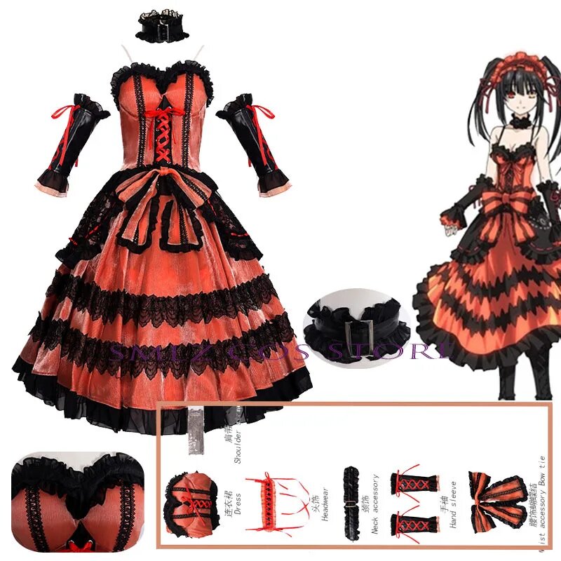 Tokisaki Kurumi Косплей костюм, XL, csotume set