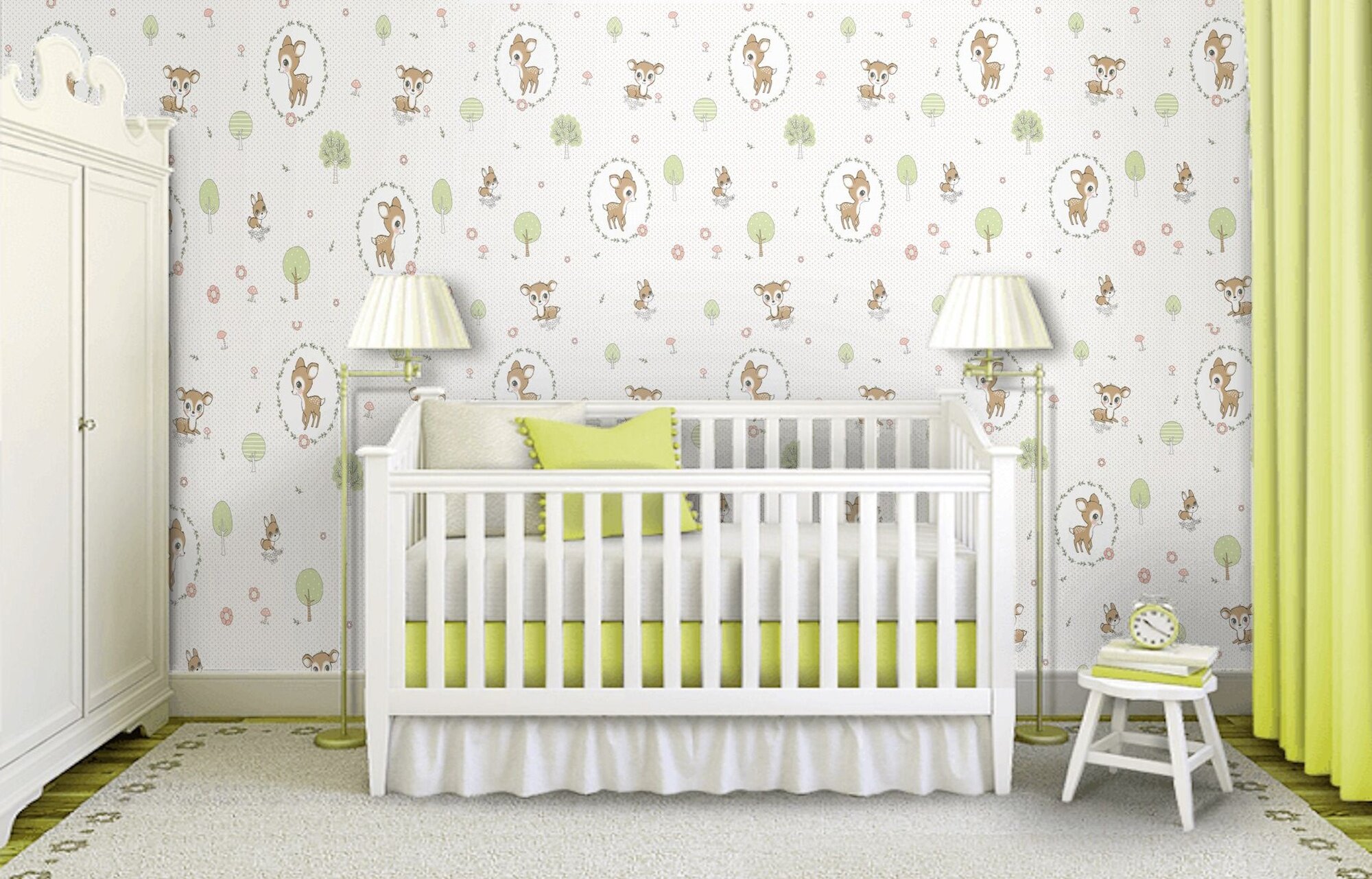 Флизелиновые обои BabyWall "Бемби", 1,06x10 м, водостойкие, для детской