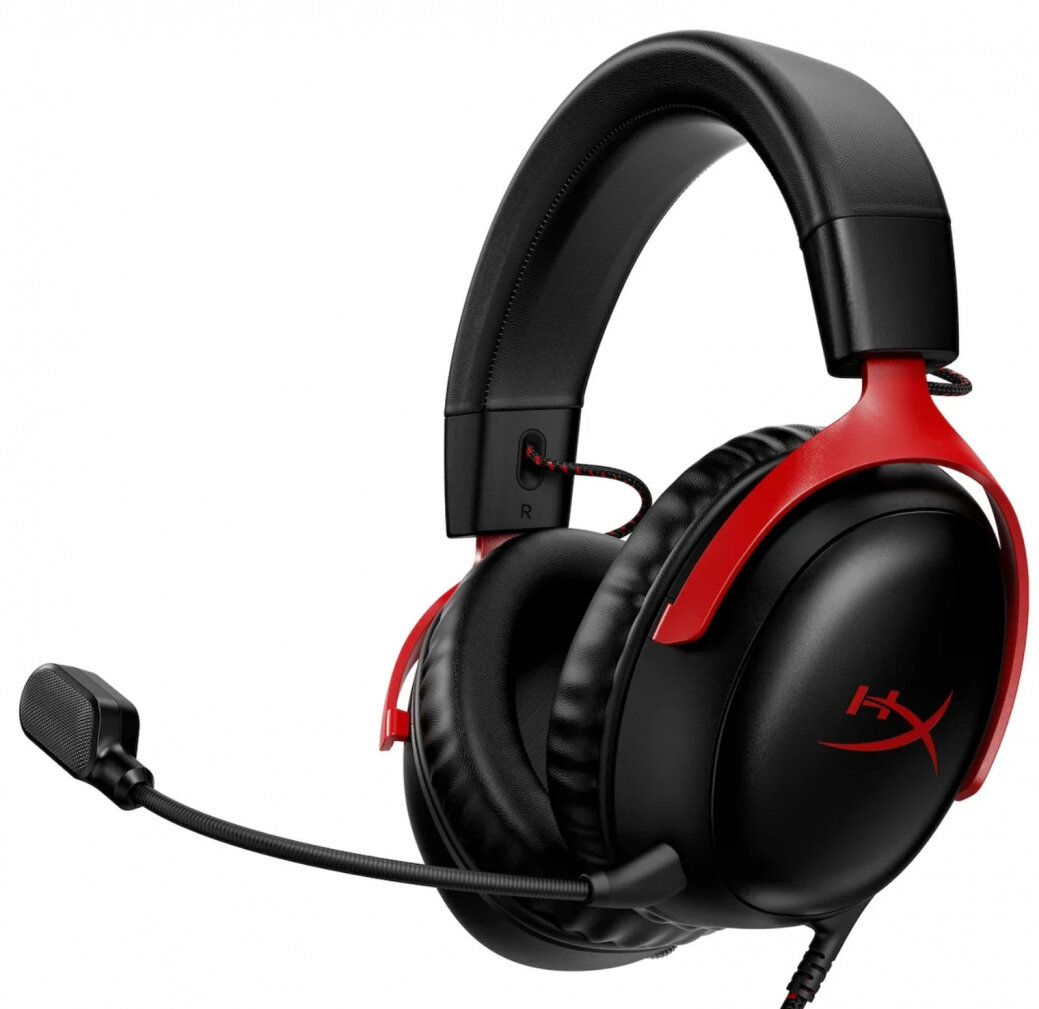 Проводная игровая гарнитура HyperX Cloud 3, 3,5/USB-C/USB-A, Red/Black (Красный/Черный)