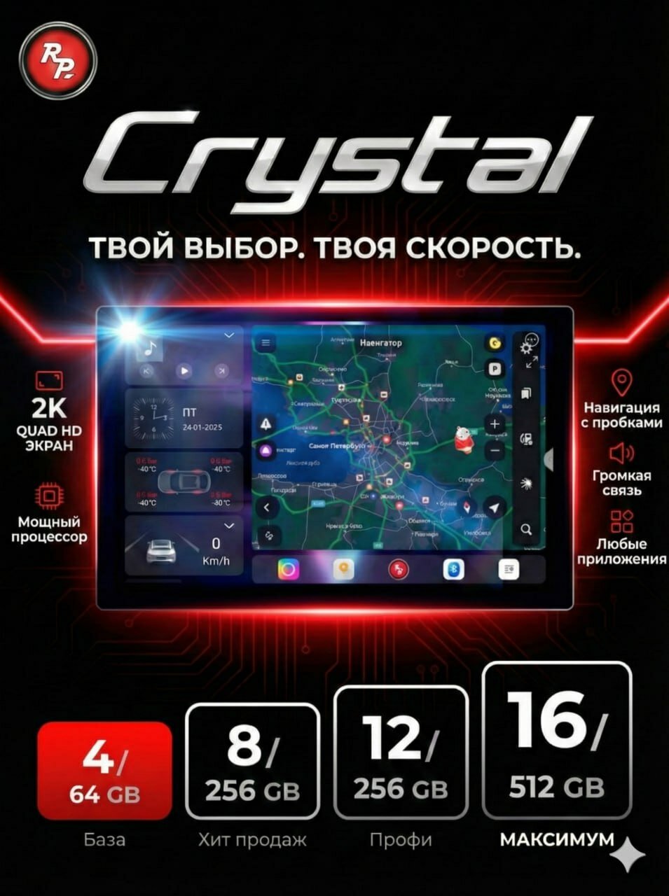 Автомагнитола RedPower 850 Crystal 4/64 Гб 10 дюймов
