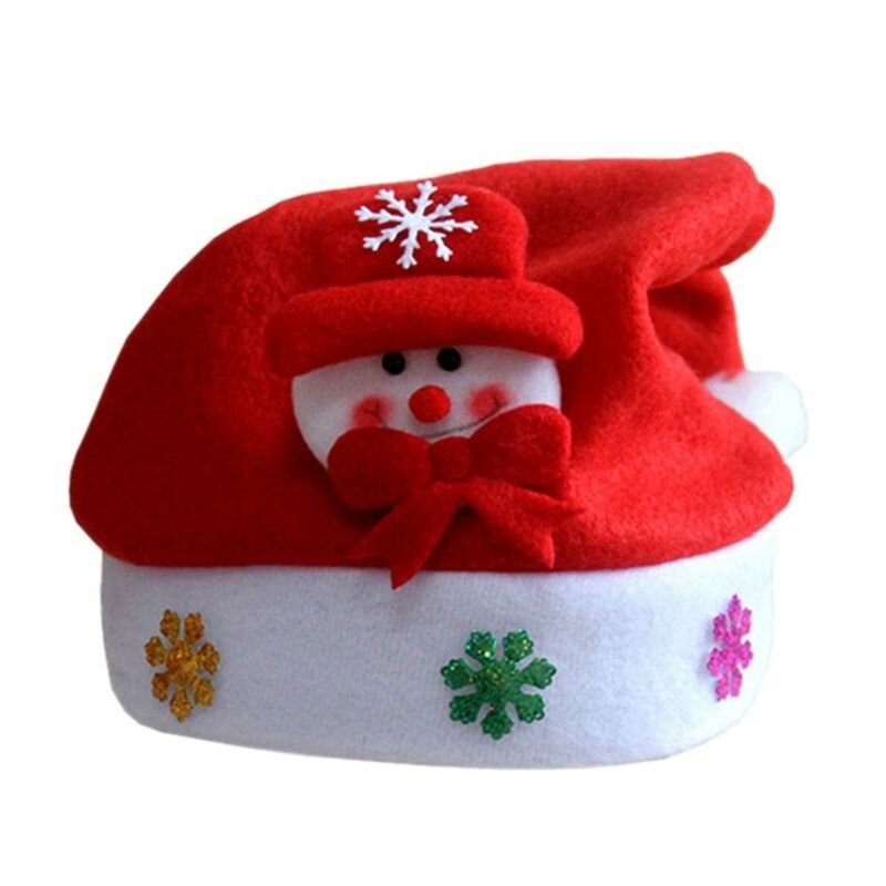 (1 шт) Рождественский колпак (простой снеговик) детский