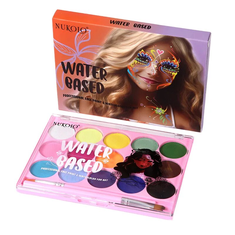 15-цветная Водорастворимая Краска Для Тела Для Детей, Долговечный Макияж Для Лица На Хэллоуин, Вечеринку, Временная Татуировка