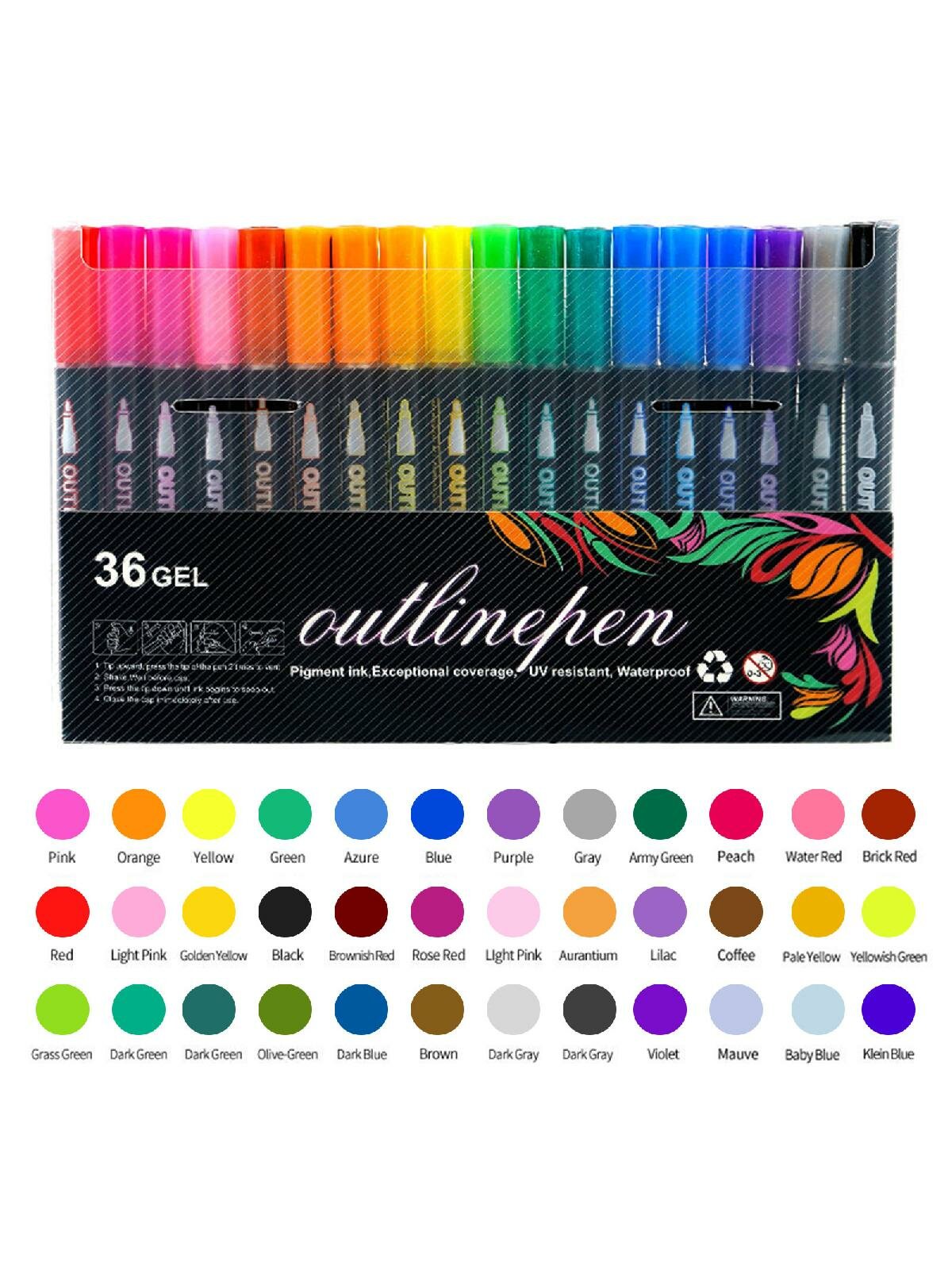 Блестящие Маркеры Двойная Линия Блестящего Фломастера Для Детального Наброска Рисунка