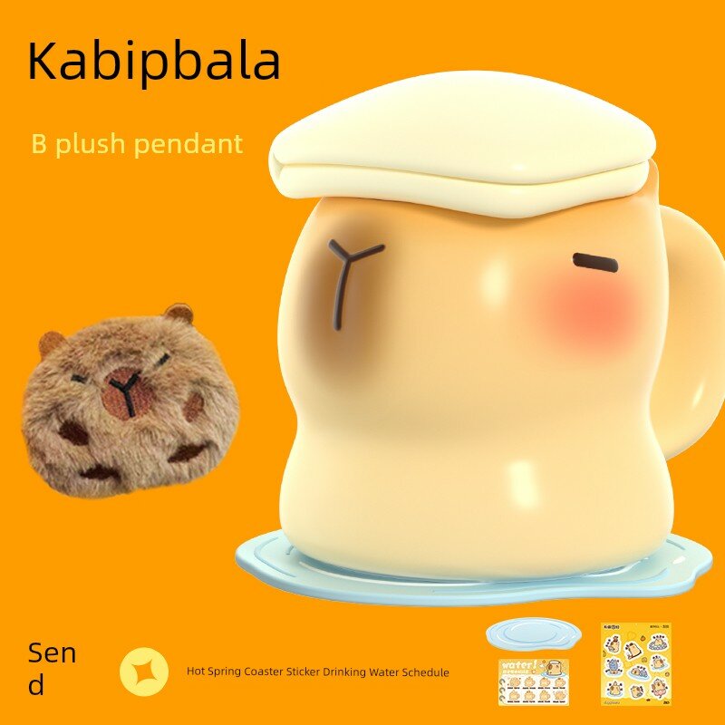 Кружка из керамики с глазурью от Kapibala Creation, согревающая душевно, для дома и офиса, милый подарок на день