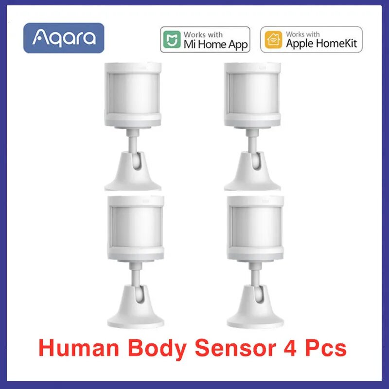 Aqara Smart Wireless ZigBee датчик движения человека для системы безопасности и сигнализации для дома, совместимый с Mi Homekit Xiaomi Mijia - 4 штуки датчика Aqara