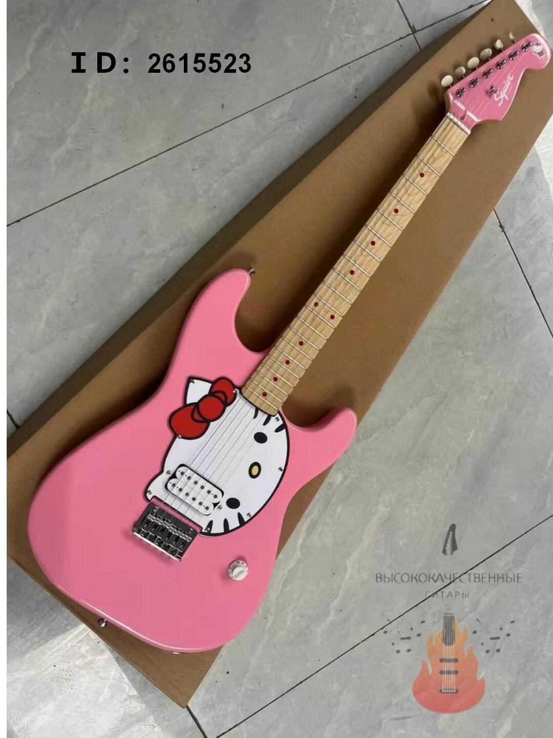 Лектрогитара Fender Hello Kitty (6 струнная), индивидуальная заказная версия, изготовленная в Китае