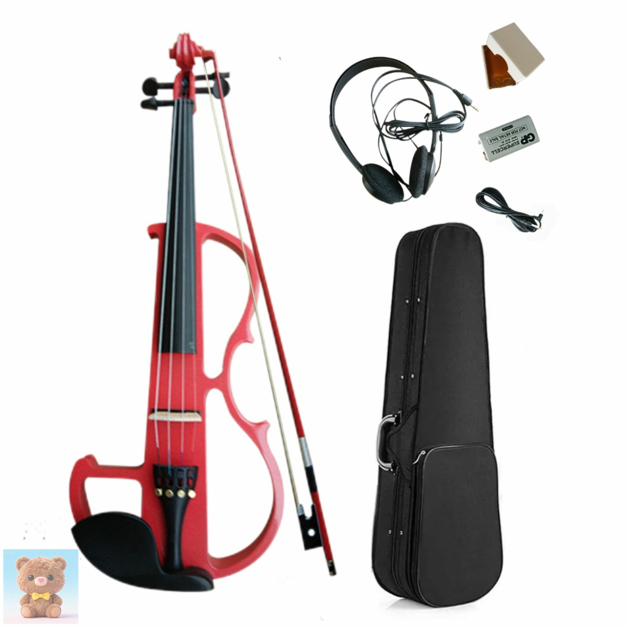 Электроскрипка размер 4/4, красный