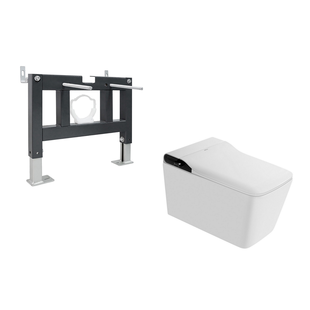 Комплект Abber AC1215S-AC0101P (подвесной электронный унитаз-биде Rechteck AC1215S с инсталляцией AC0101P)