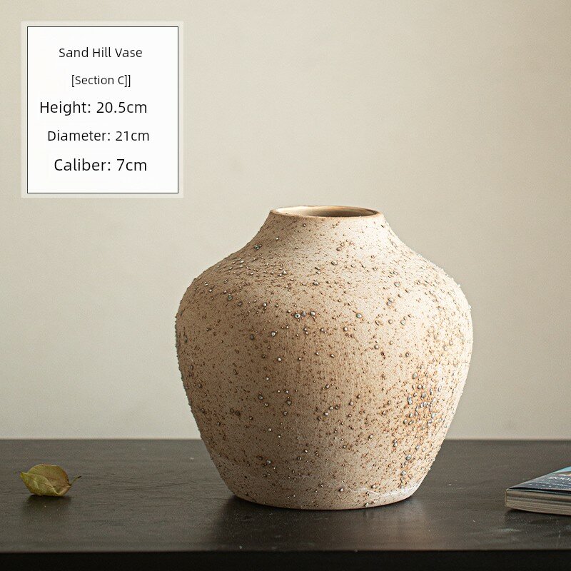 Керамическая ваза в стиле ваби-саби, деревенская глиняная банка, винтажный состаренный декор, новое украшение в