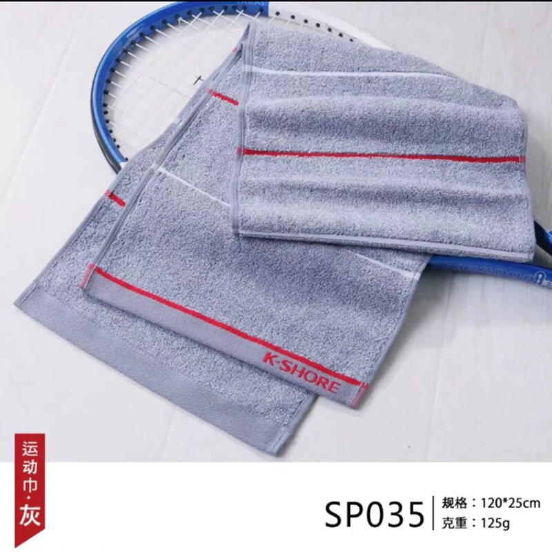 100% хлопковое спортивное полотенце, серое, 120x25 см, 122 г для спортивных тренировок, прочное и мягкое