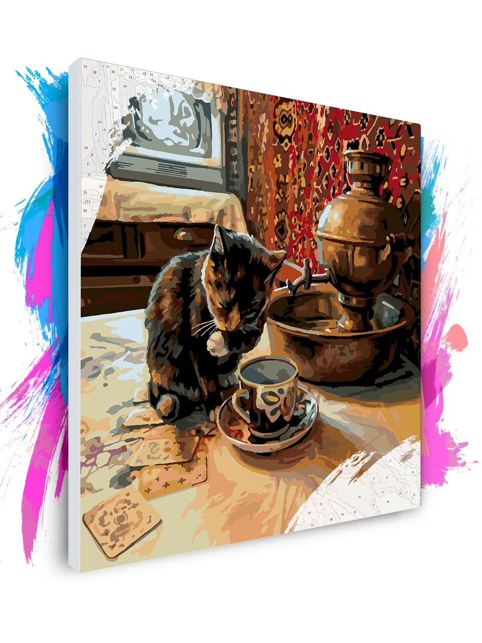 Картина по номерам на холсте Вечер у бабушки, 40 х 40 см