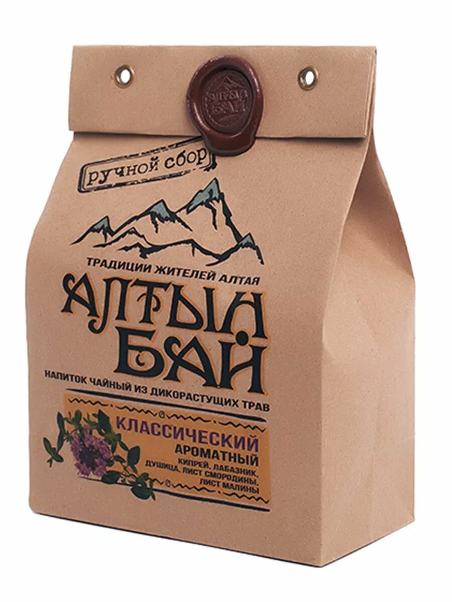 Напиток чайный Классический Ароматный из дикорастущих трав Алтын Бай для иммунитета и укрепления здоровья, 100 г