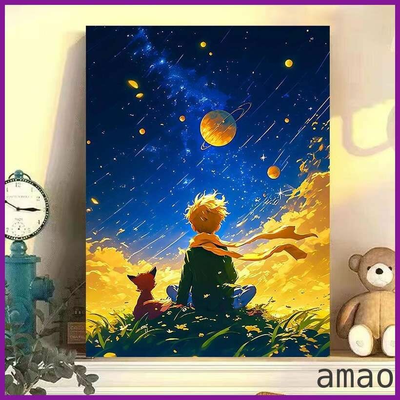 Картина по номерам "Маленький принц и роза&30х40 см