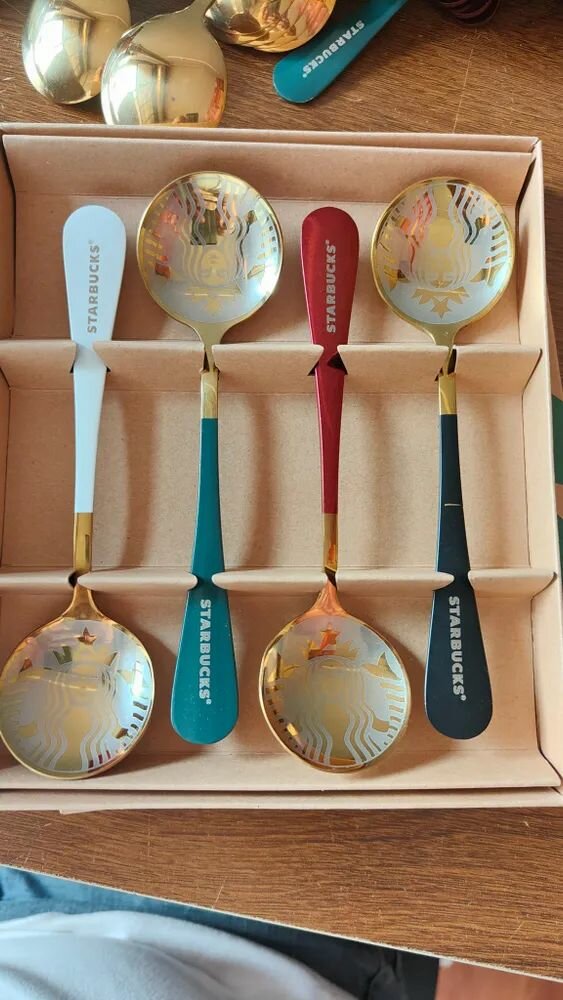 Ложка кофейная 4 предм. золотой