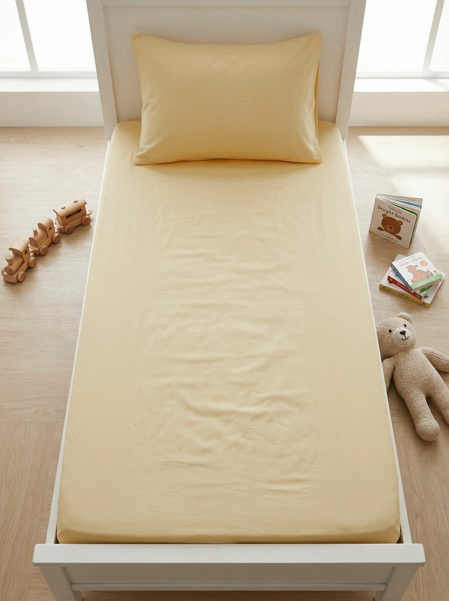 COROCOCO Простыня на резинке Спелая дыня 160х80х22 см.