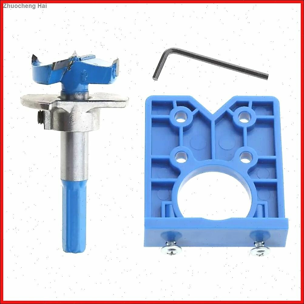 Сверлильный шаблон для скрытых петель 35мм с направляющей и битой Форстнера