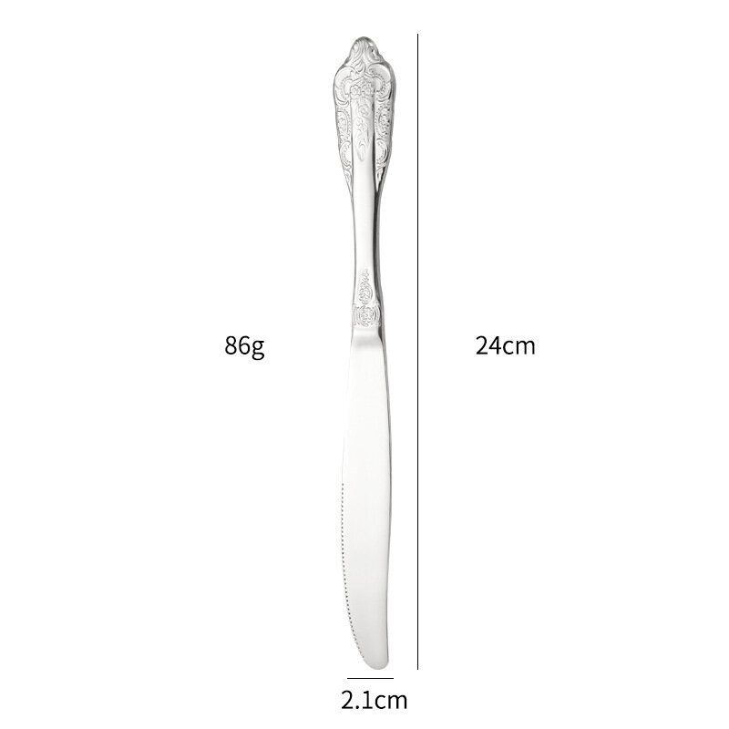 Нож и вилка из нержавеющей стали 304 в европейском стиле, винтажный Дворцовый стиль, нож и вилка для стейка в западном