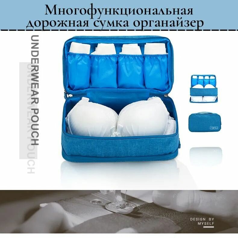 Дорожный органайзер "катионик", пластик/полиэстер, для женщин и мужчин, голубой — фото 1