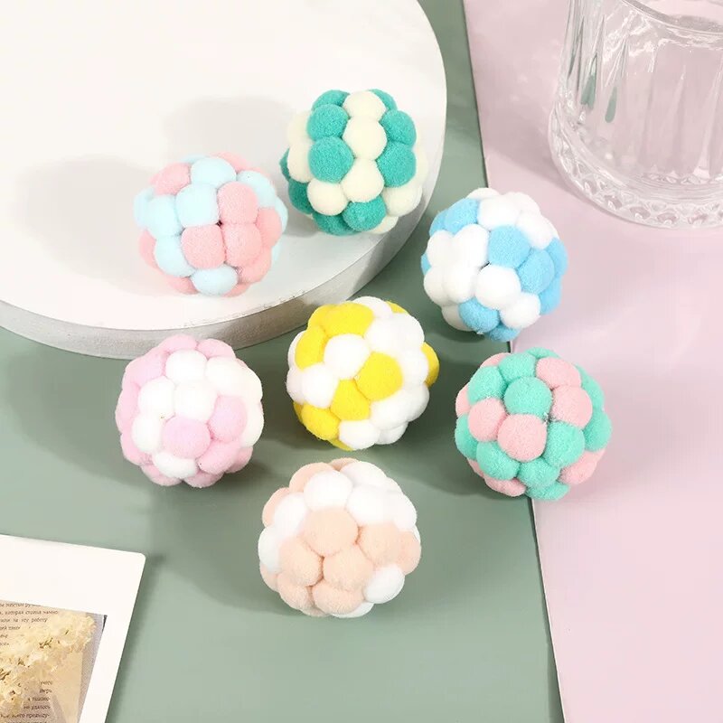 Набор из 9 шт. кошачьих игрушек: волнистые шарики с колокольчиком, 4,5 см, для продолжительной игры кошек