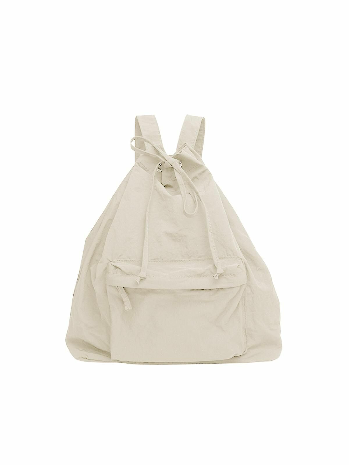 1 Корейская версия литературного нейлонового рюкзака casual fashion school bag на шнурке-белый