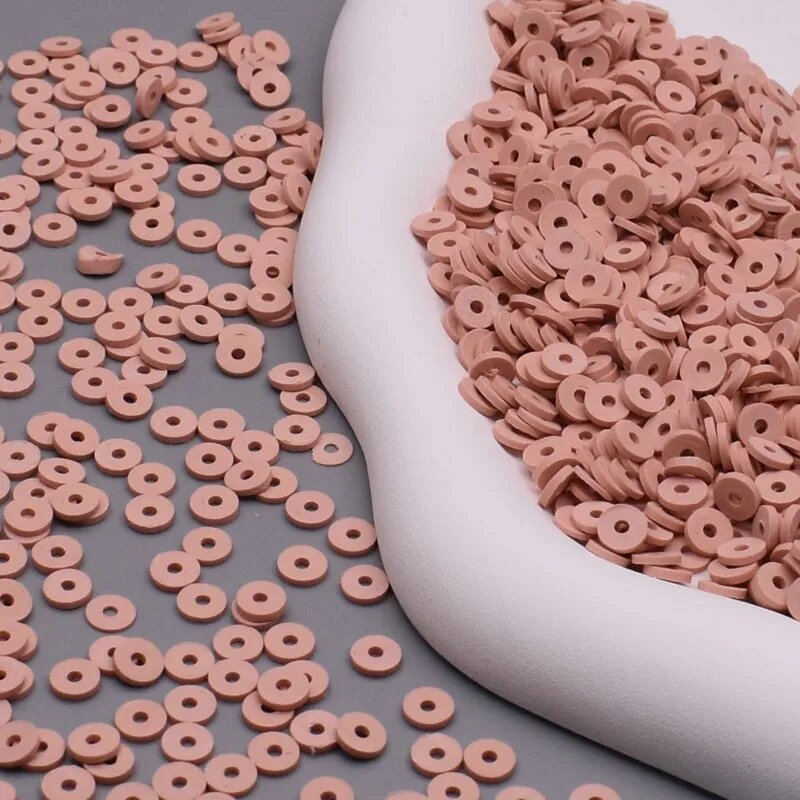 Бусины полимерные плоские круглые 6 мм, цвет N--300pcs, 1000 шт