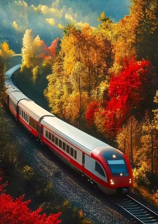 Алмазная Мозаика "Поезд И Паровоз" 40*50 См, Безрамная, Идеальна Для Дома, Украшения, Подарков.