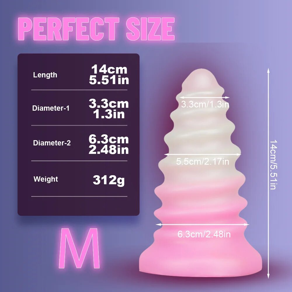 Спиральная анальная пробка Alien XL Мягкая силиконовая огромная анальная пробка Анальный M