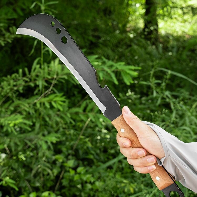 Многофункциональный уличный нож для раскалывания дров, рубки деревьев, разрушения бамбука, полностью ручной работы сельскохозяйственный серп, уличная лесозаготовка, многофункциональный изогнутый нож для расчистки дорог