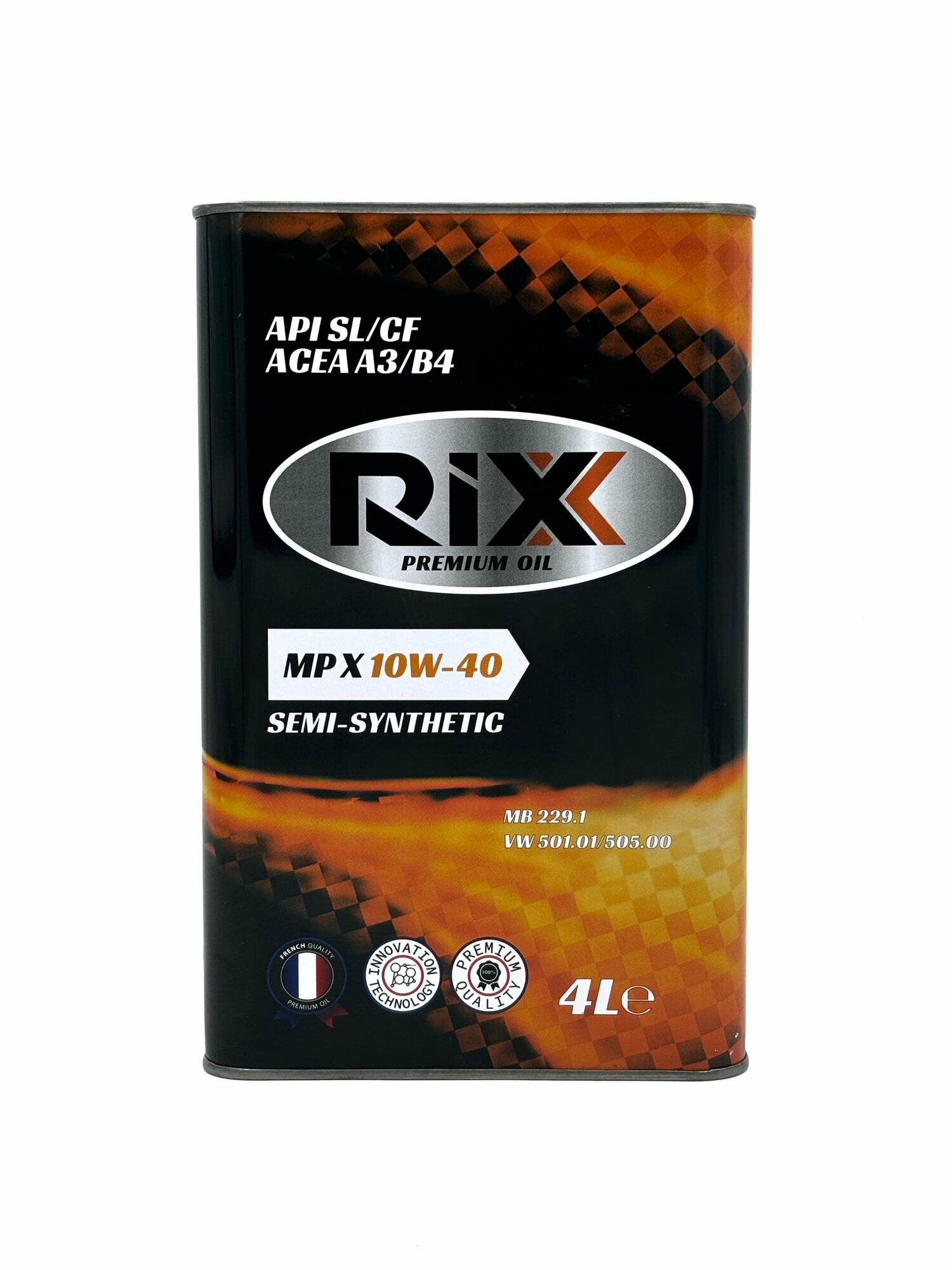 Масло моторное Rixx MP X 10w-40 SEMI-SYNTHETIC, 4 литра, для авто