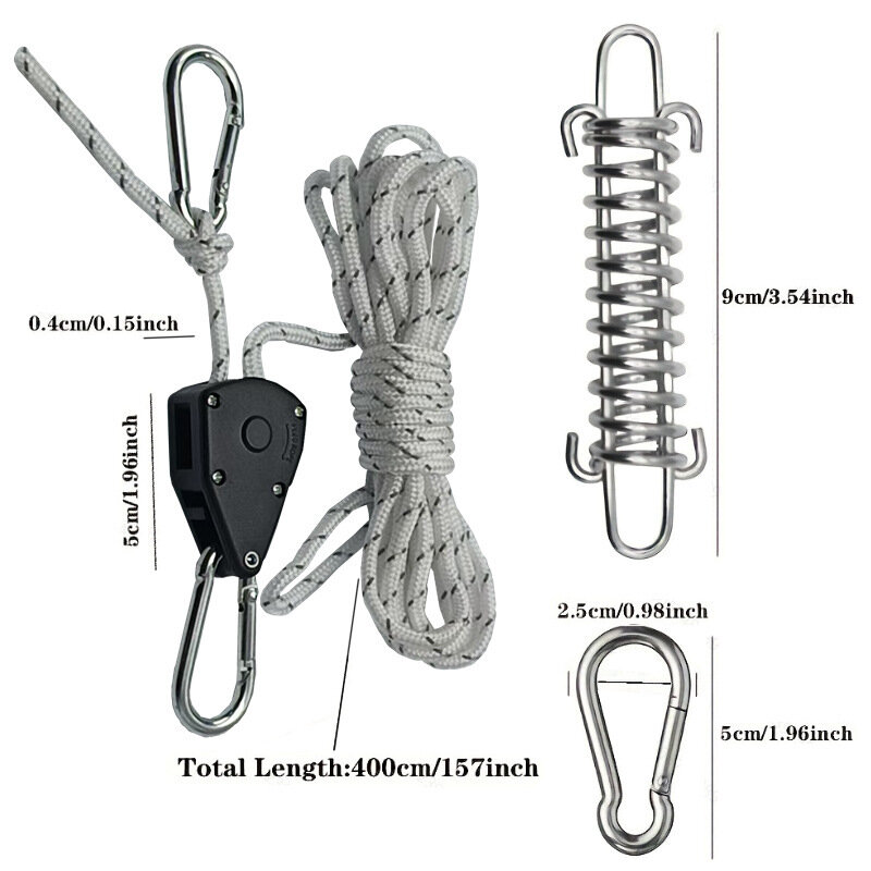 Регулируемый натяжитель веревки для палатки, эластичная веревка для кемпинга, металлическая роликовая веревка для палатки, удлинитель навеса, ветроустойчивая веревка