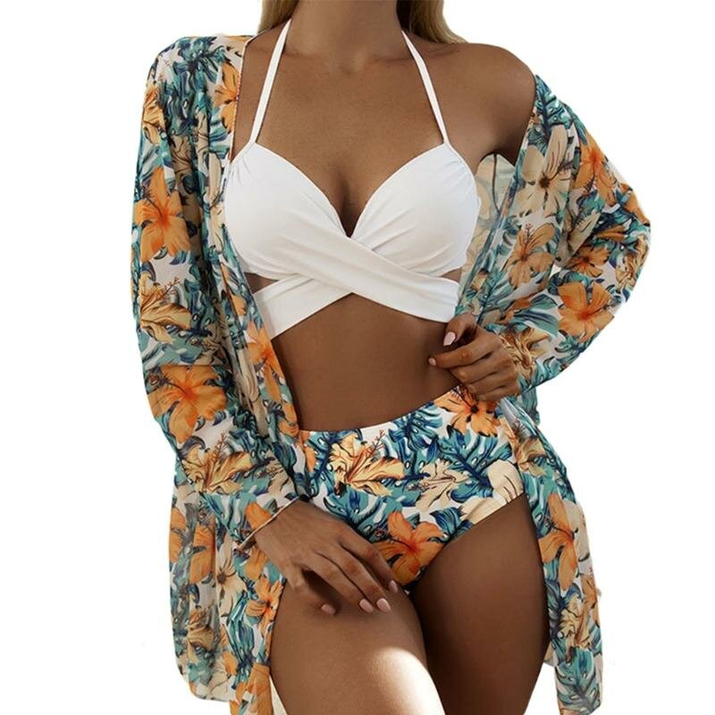 Пляжный кимоно-накидка для женщин, Оранжевый - L