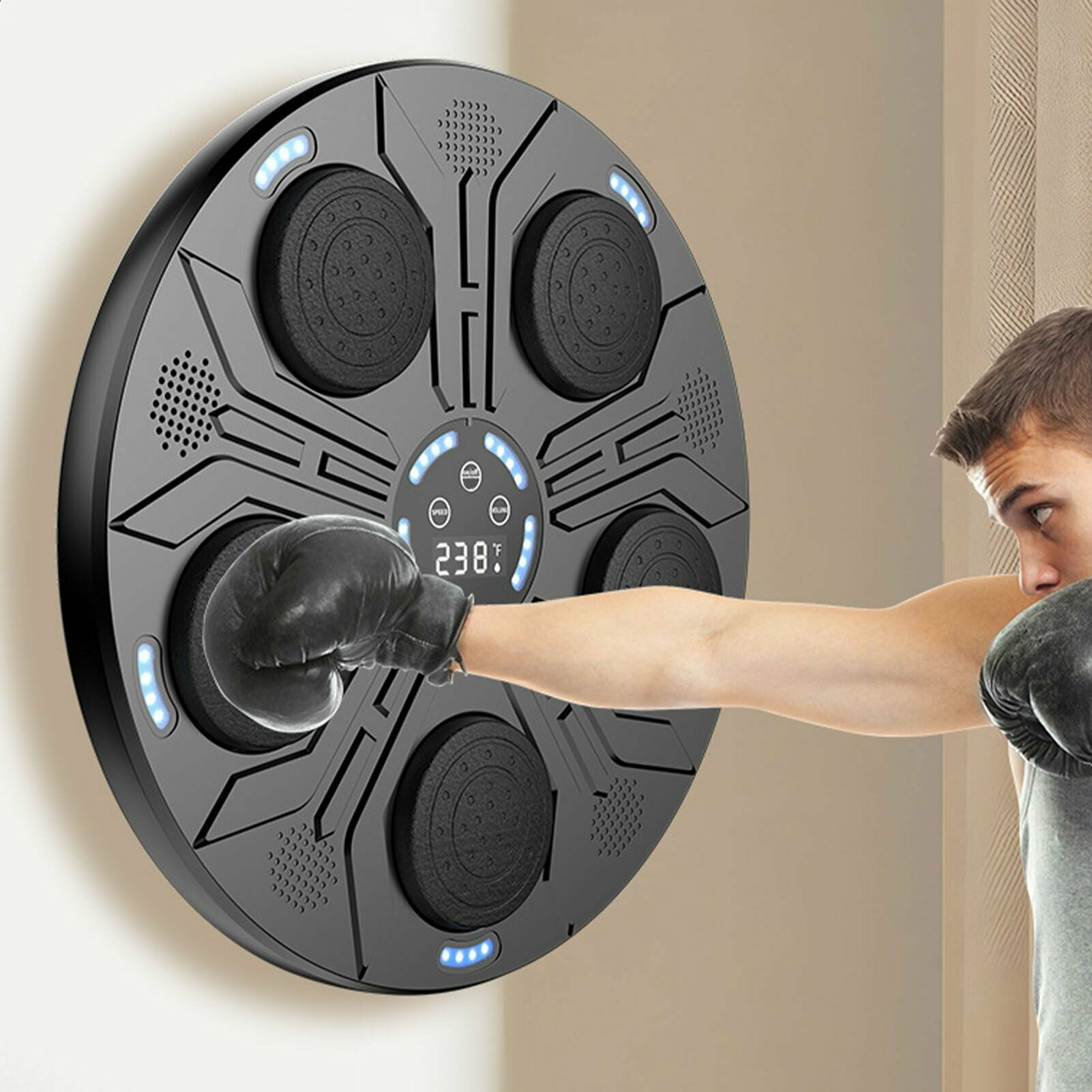 Боксерский тренажер на стену музыкальный / Настенная груша для бокса, до 200 кг