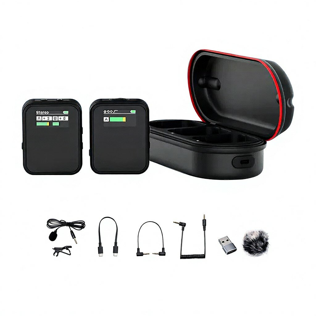 G2A1 Pro Беспроводная Микрофонная Система с 1 Приемником и 1 Микрофоном Дальность Передачи 200M 6 Уровней Регулируемой Скорости Встроенный Аккумулятор с Чехолом для Зарядки Для Андроид Телефонов Компьютера