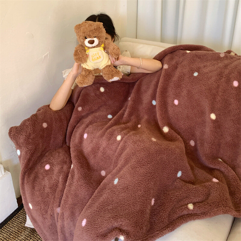 Корейский стиль флисового одеяла, осень-зима, утолщенное одеяло для дивана, одеяло для офисного сна, шаль, одеяло для кондиционера, кросс-бордерное одеяло
